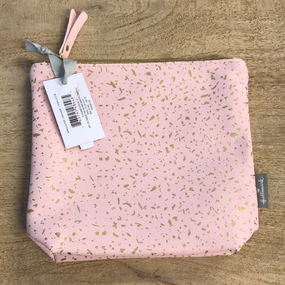 Hallmark | Bags | New Hallmark Signature Square Pouch Pink Gold 8 ...